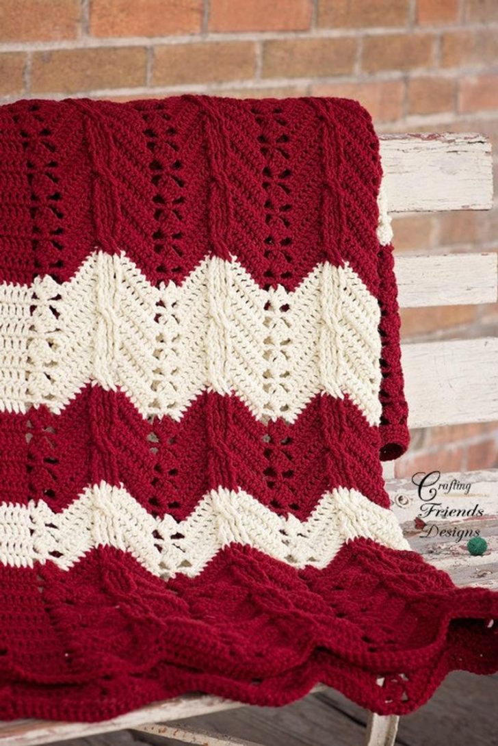 Chevron Crochet Afghan Patterns for Beginner - mycrochetes.com