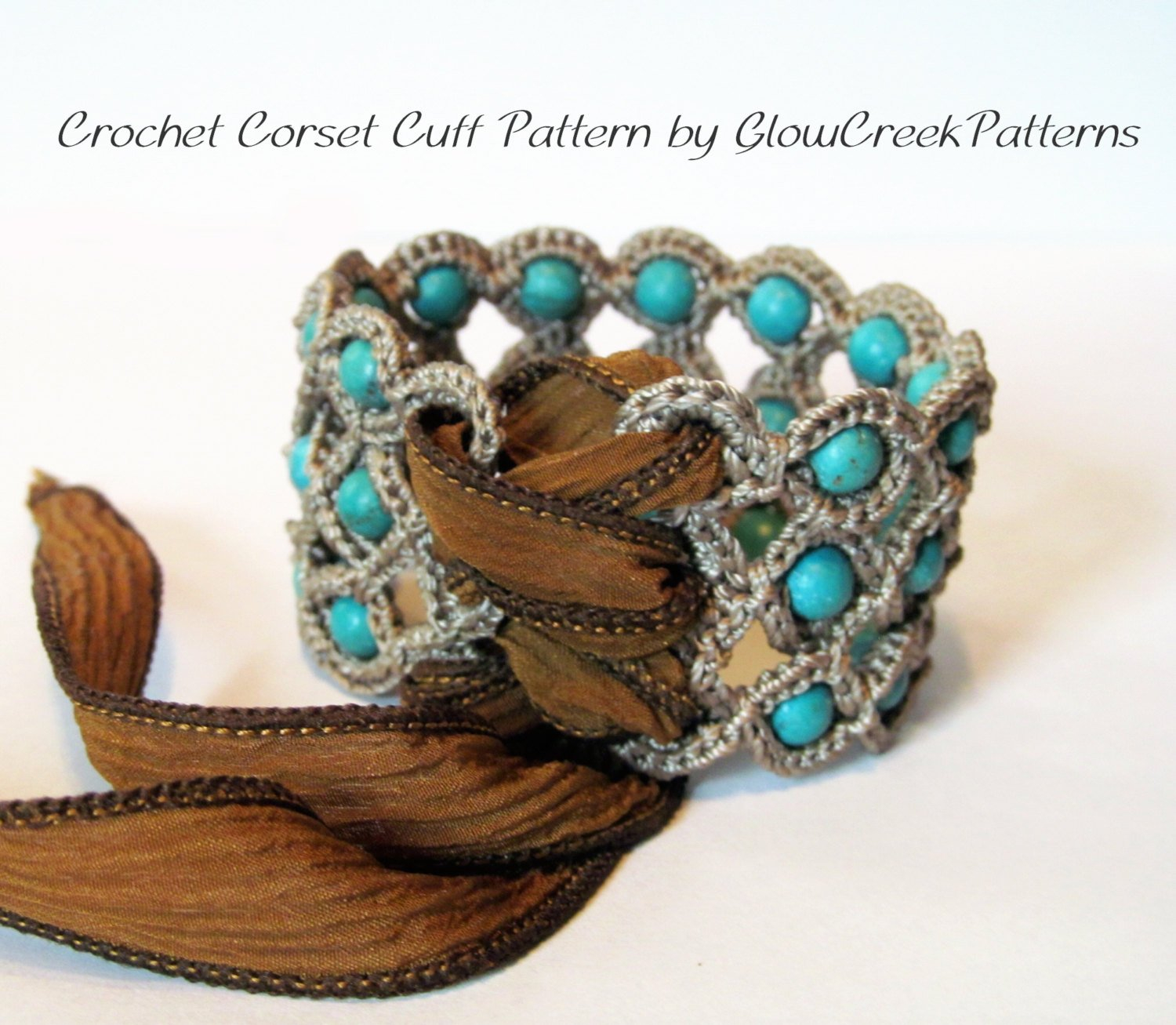 Crochet Cuffs Free Pattern Crochet Pattern Corset Cuff Bracelet Crochet ...