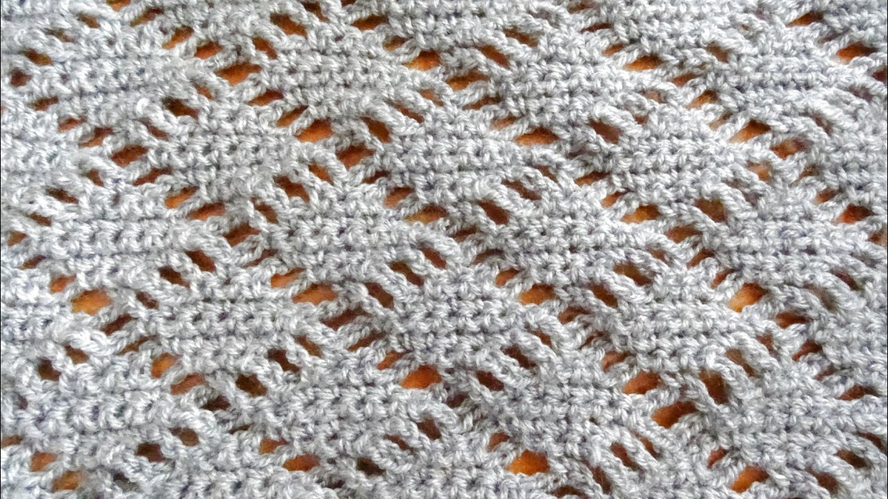 Crochet Diamond Pattern Diamond Lace Crochet Stitch Right Handed ...