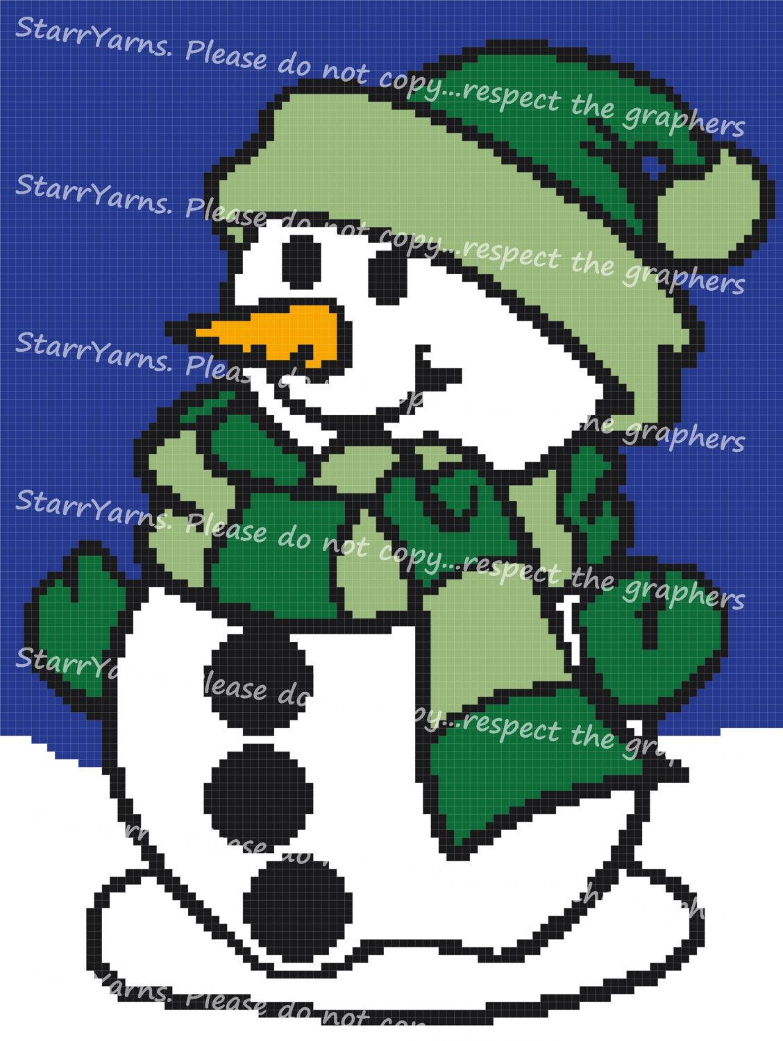 Crochet Graphgan Patterns Adorable Snowman Crochet Graphgan Pattern ...