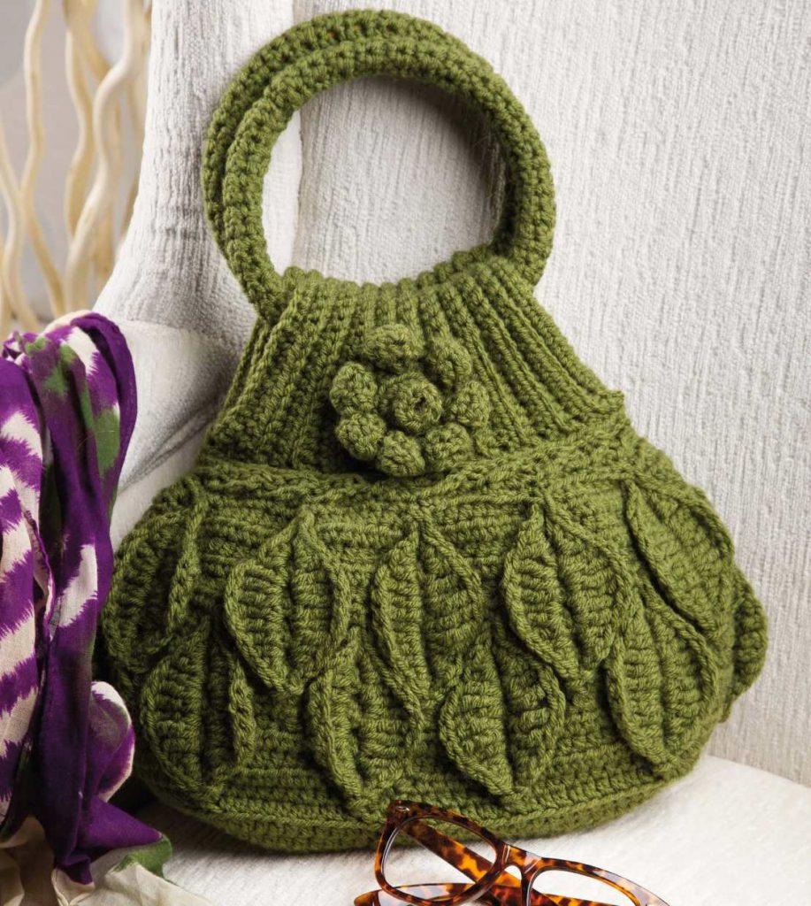 Crochet Leaf Pattern Crochet Leaf Bag Pattern Crochet Kingdom ...