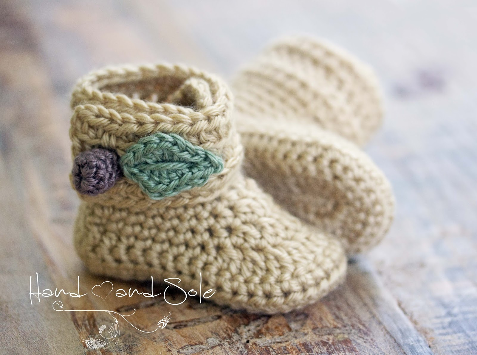 Crochet Sole Pattern Hand Heart And Sole Berry Booties Crochet Pattern ...