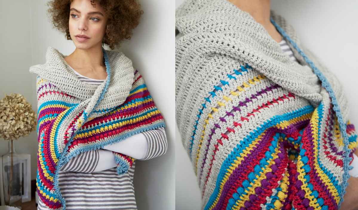 Crochet Stash Buster Project Stash Buster Stripes Shawl Free Crochet ...