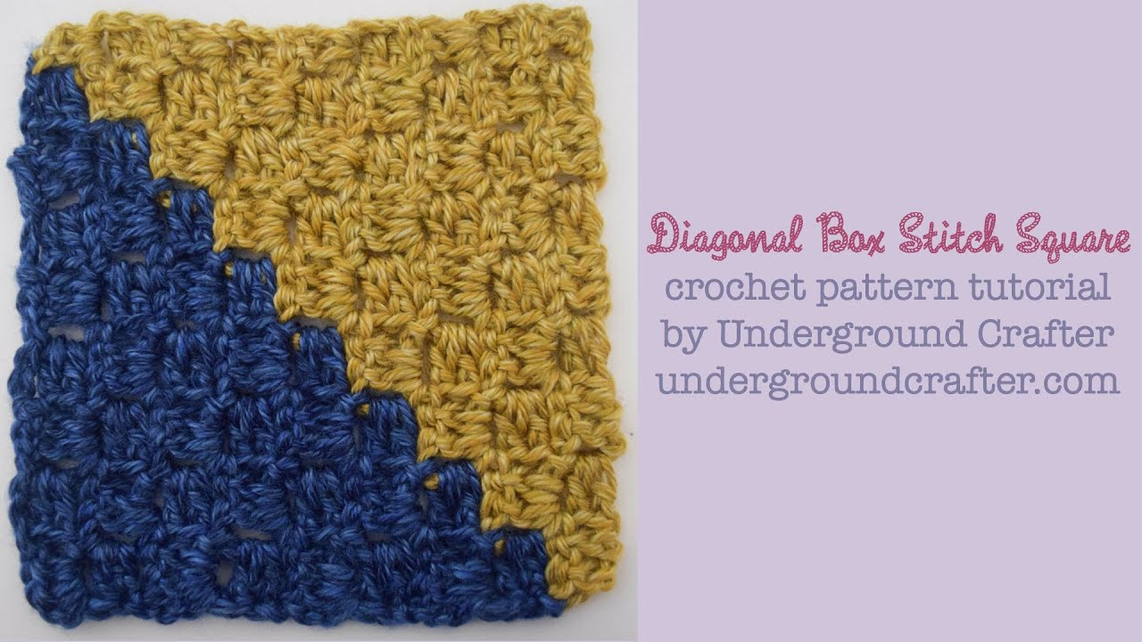 Diagonal Crochet Blanket Diagonal Box Stitch Square Crochet Pattern ...