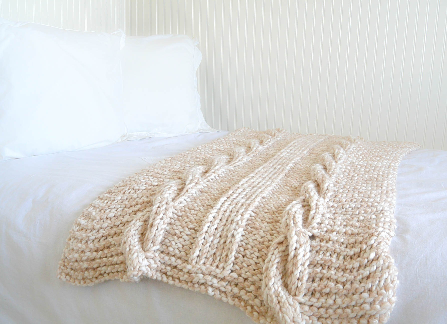 Knitted Afghan Patterns Free Endless Cables Chunky Knit Throw Pattern ...