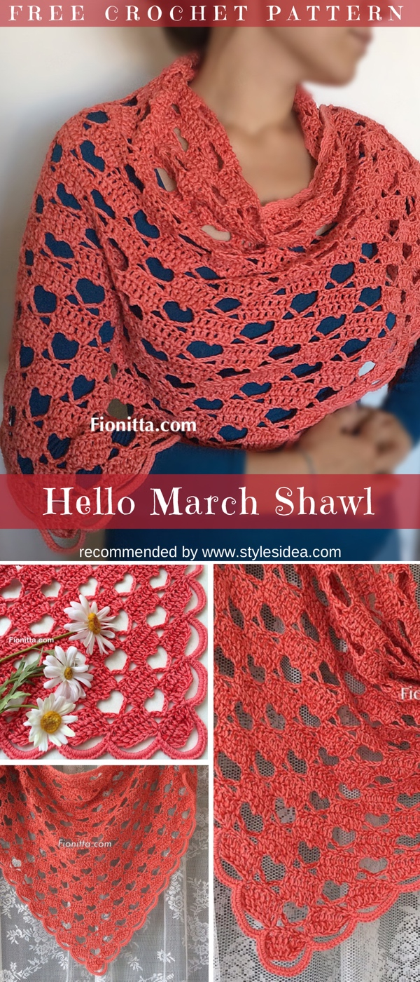 Shawl Crochet Pattern Free Hello March Lacy Crochet Shawl Free Pattern ...