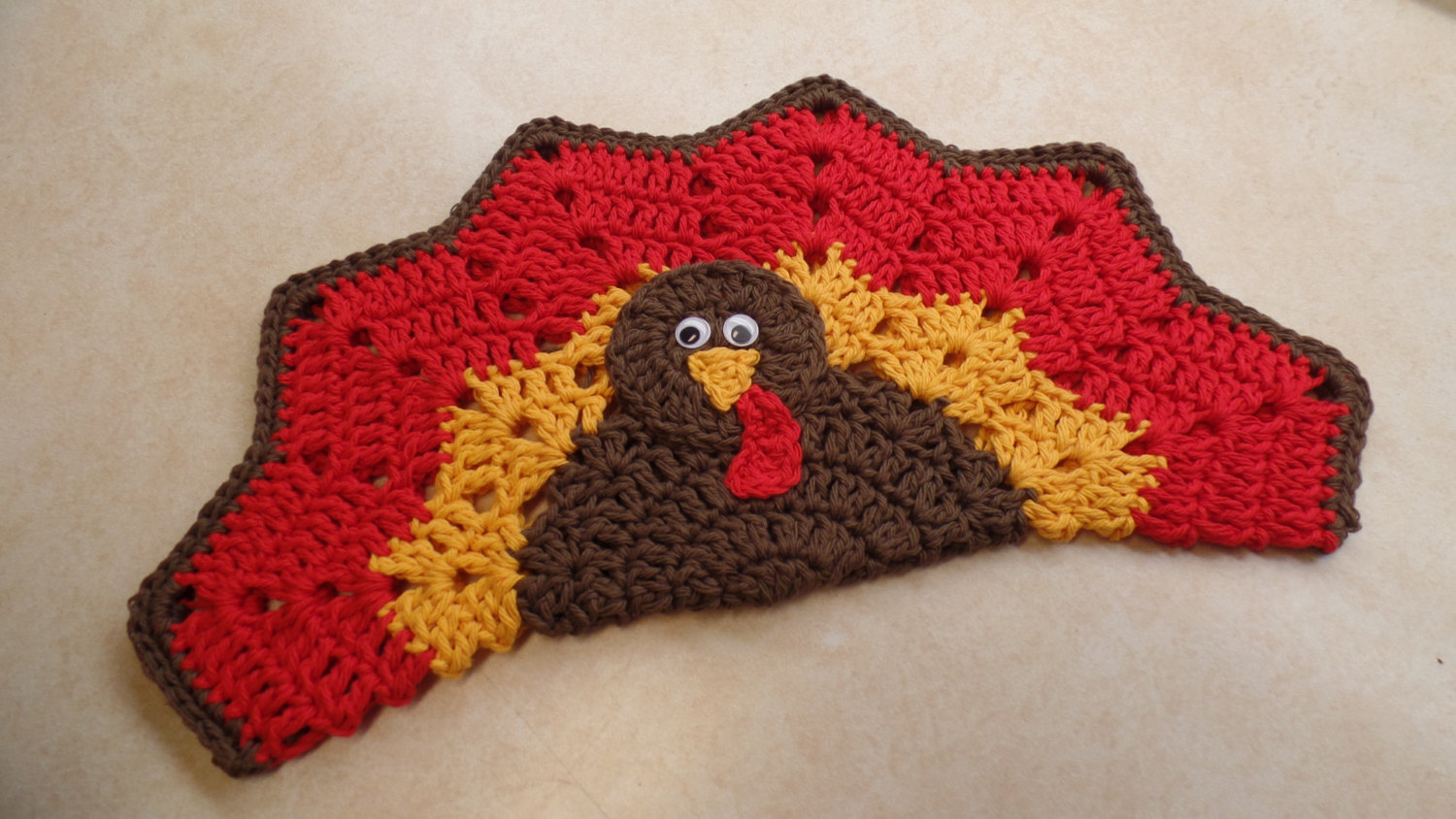 The Crochet Potholders Easy pattern for a beginner Easy Crochet Turkey ...